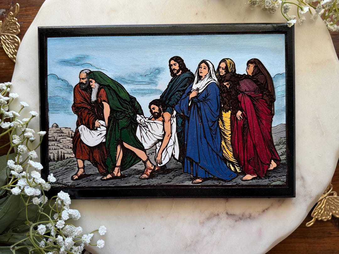 Christ Carried to Tomb / Hand Painted - Etsy
