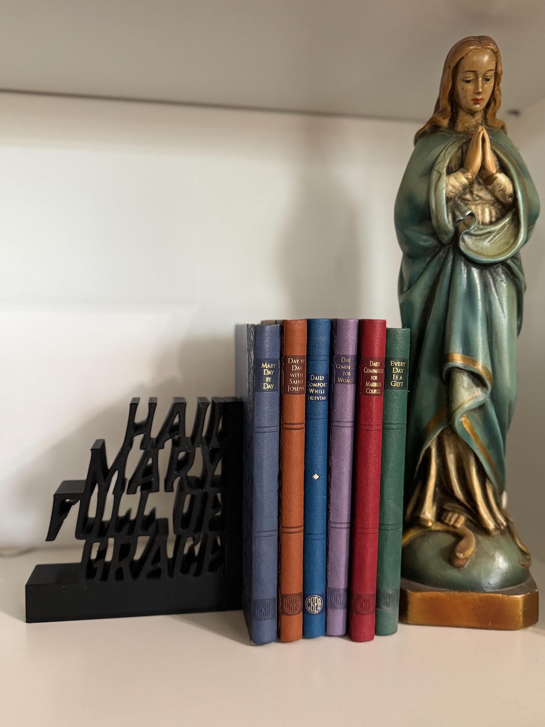 Catholic Library Bookends / Hail Mary Set - Etsy