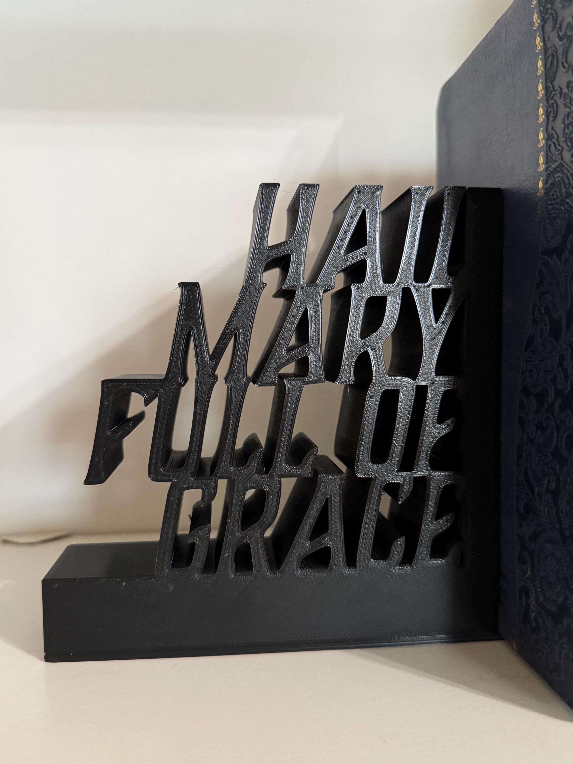 Catholic Library Bookends / Hail Mary Set - Etsy