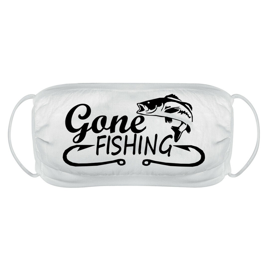 Gone Fishing Face Mask Cover Reusable Washable Comfy Fit White - Etsy