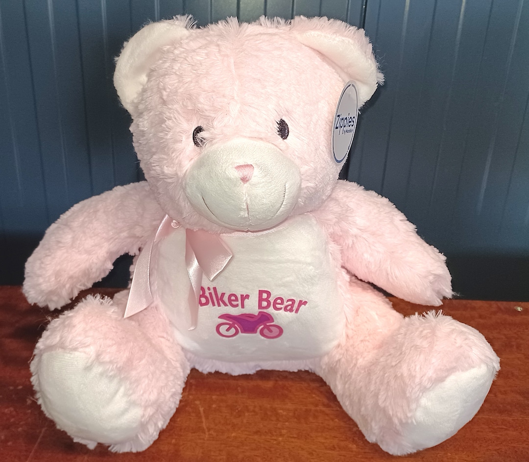 Biker Motorcycle Teddy Bear Newborn Child Pink Super Soft Toy Christmas ...