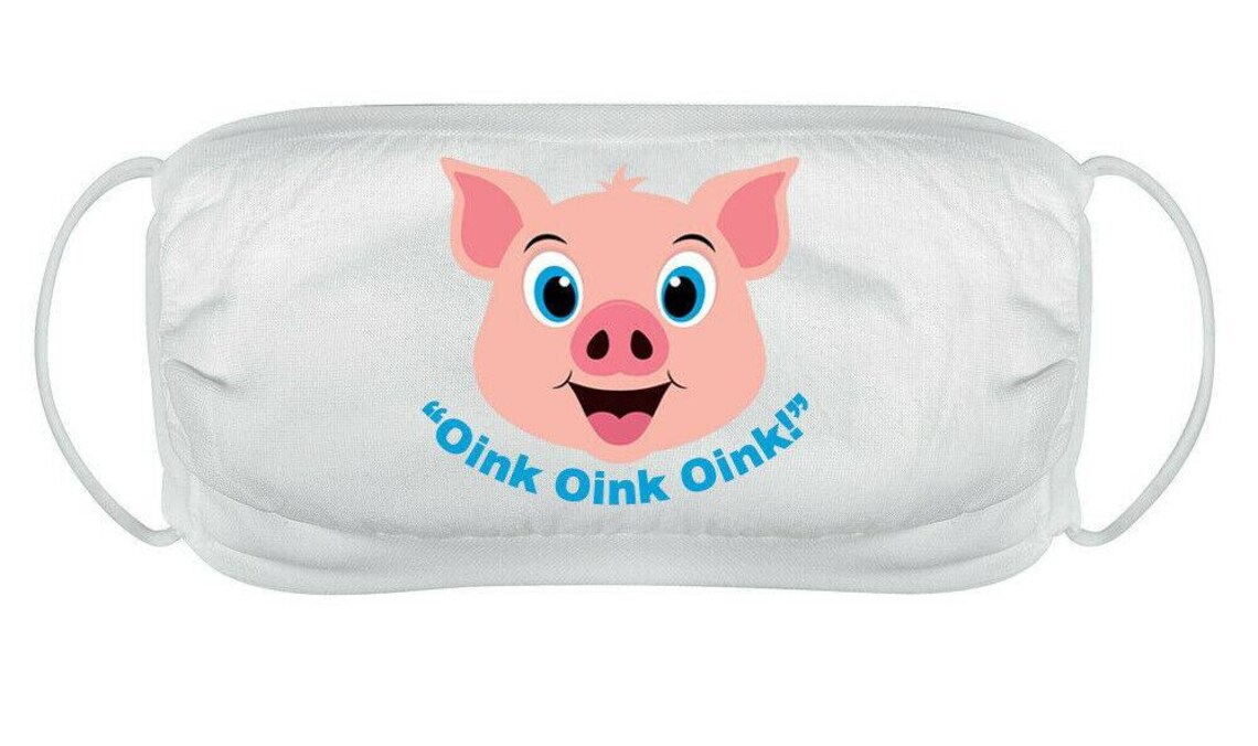 Cute Fun Pig Piggy Face Mask Cover Reusable Washable Comfy Fit White - Etsy