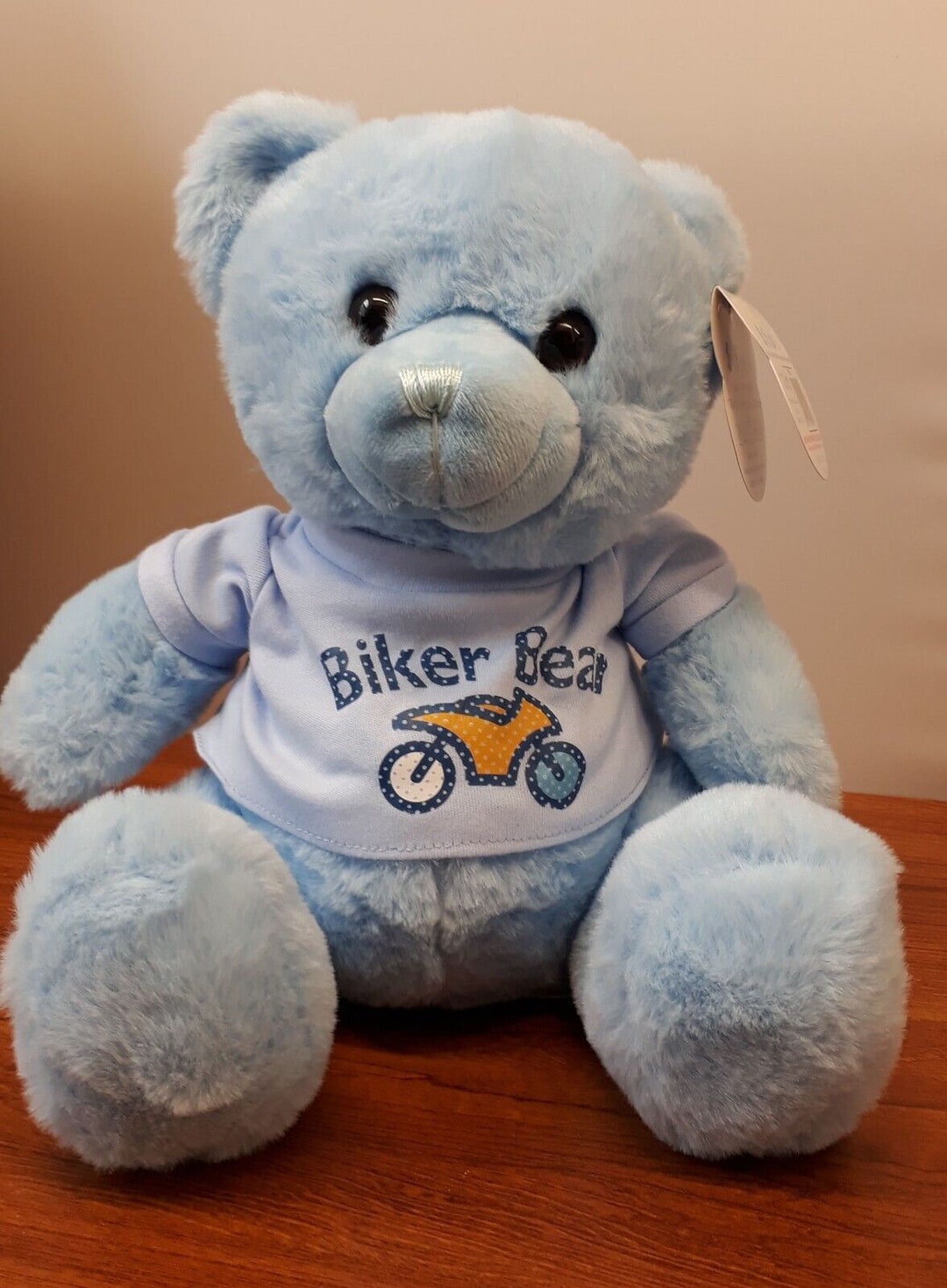 Teddy Bear Biker Motorcycle Kids Child Blue Super Soft Toy Christmas ...