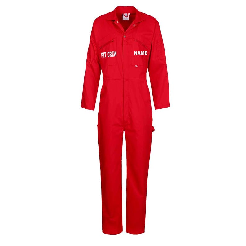 Pit Crew Race Team Personalised Boiler Suit Overalls Coveralls ...