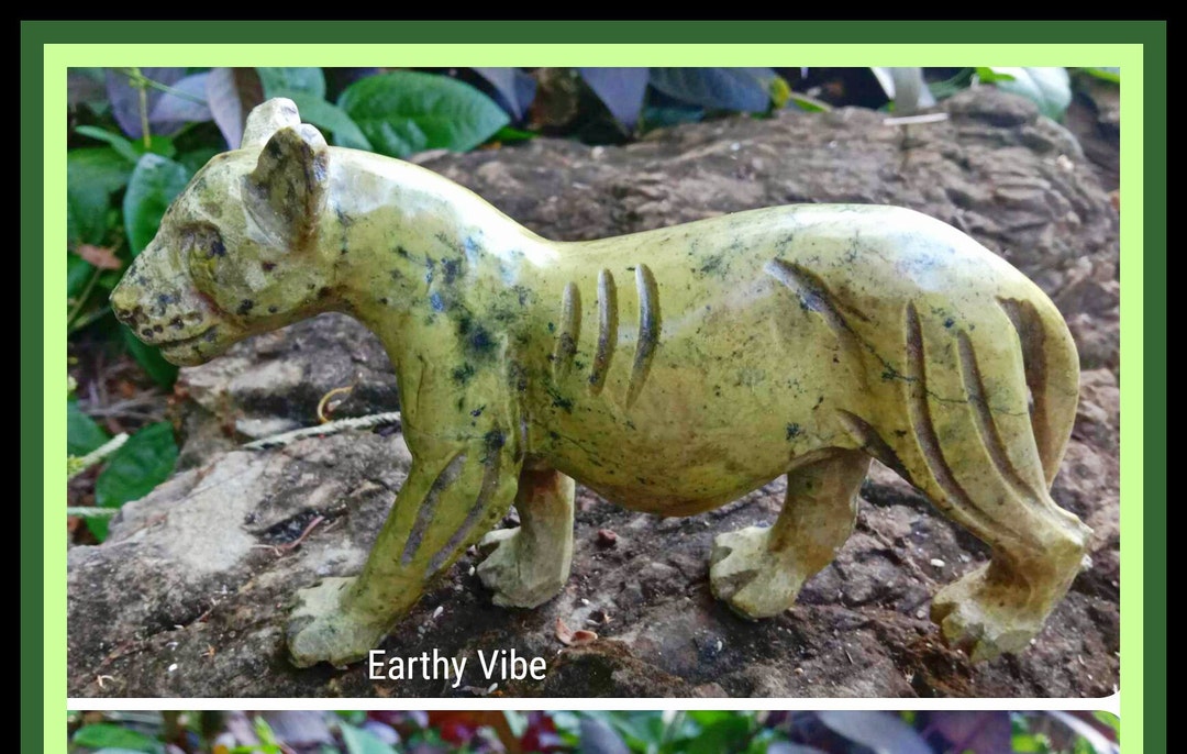 Leopard Stone Lioness Natural Gemstone Crystal Hand Carved Sculpture ...