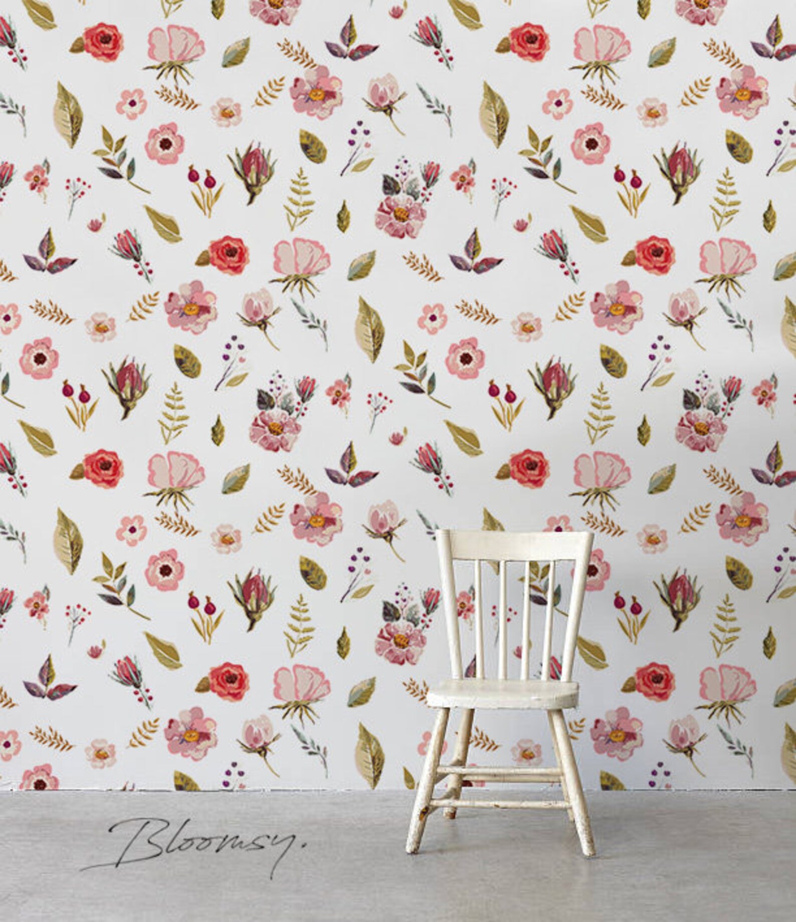 Removable Wallpaper Field Flowers Wallpaper Floral - Etsy