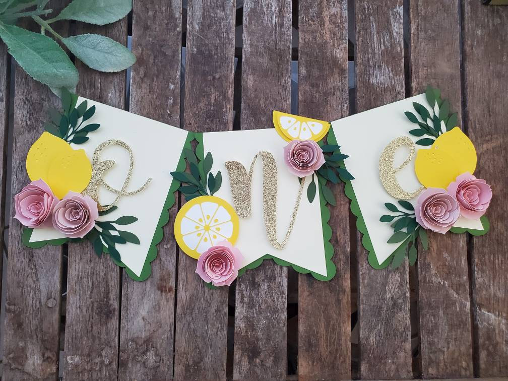 Lemon Birthday Banner, Citrus Banner, Lemon Birthday Theme Party ...