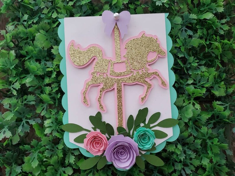 Carousel First Birthday Banner Carousel Theme Party | Etsy