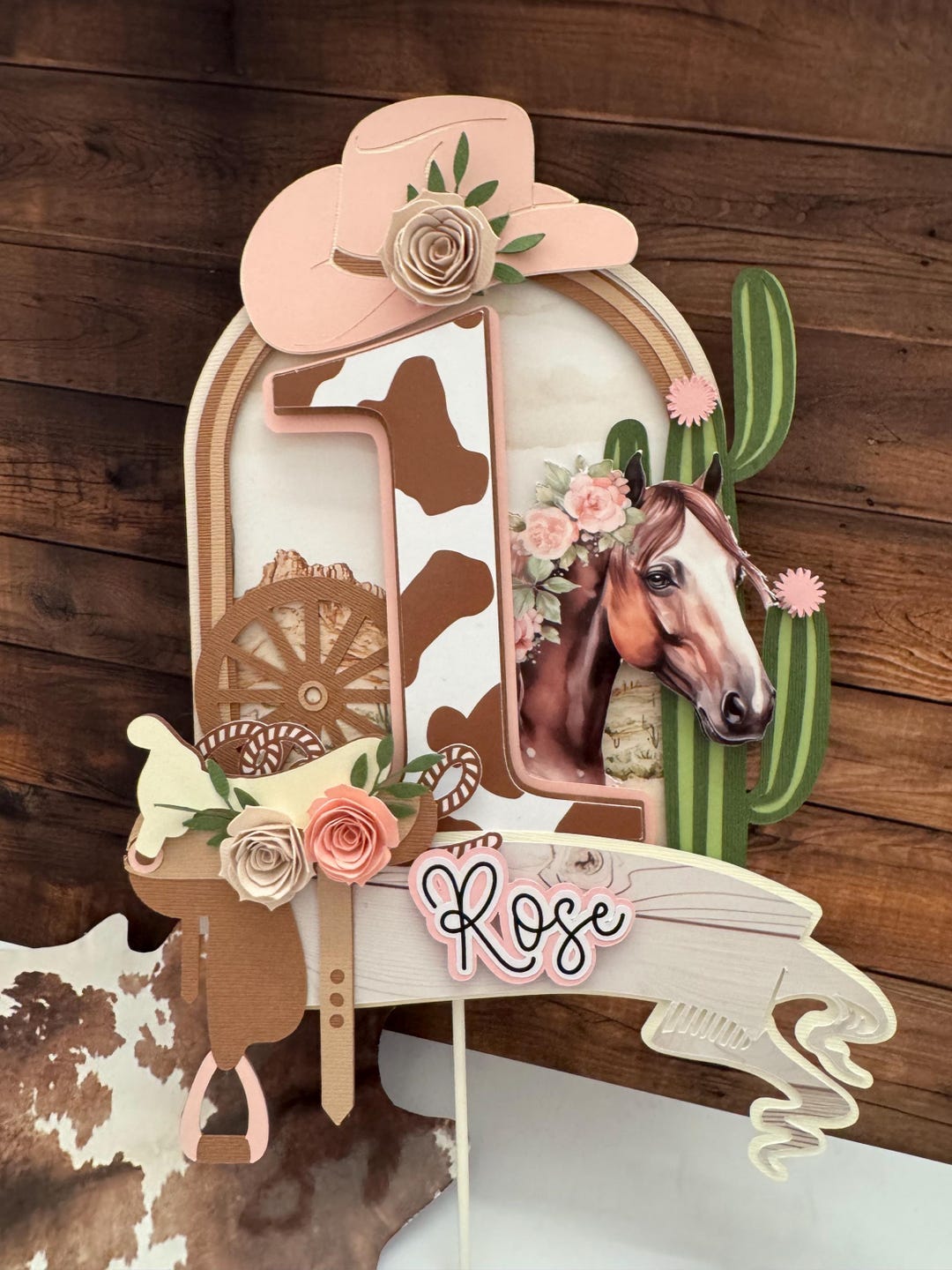 Western 1st Rodeo Cake Topper, Western Cake Topper, Cow Cake Topper ...