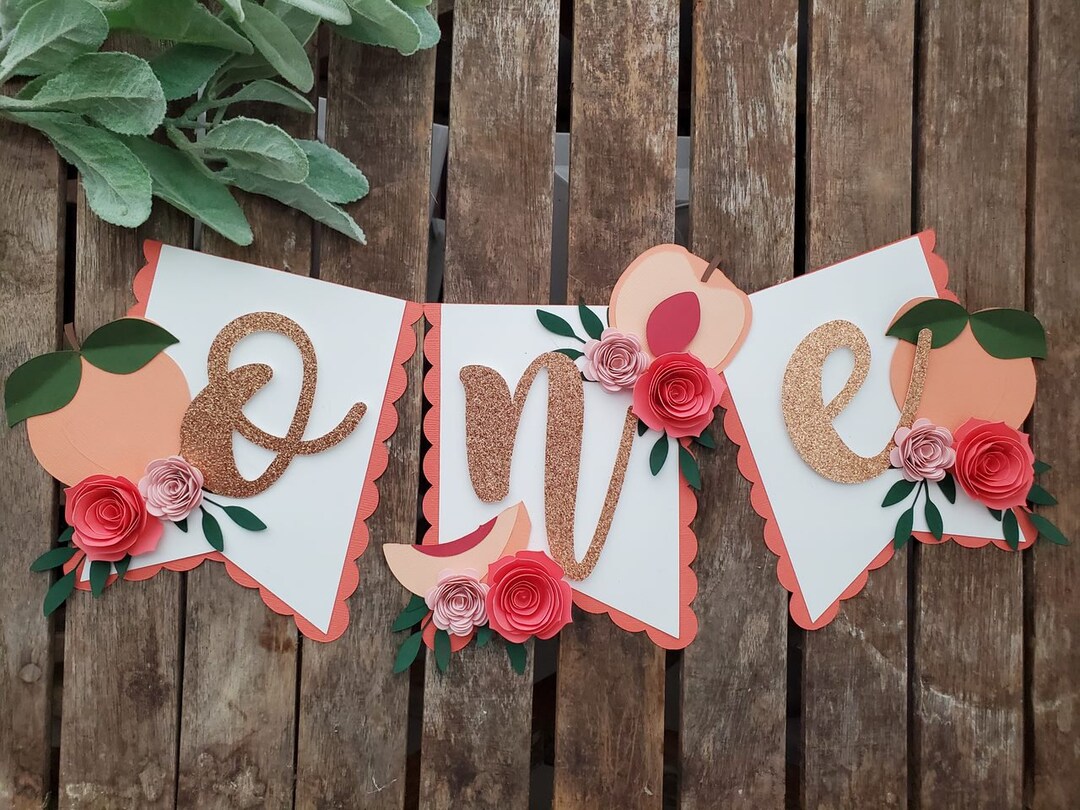 Peach Cake Topper,sweet as a Peach Banner, Peach Highchair Banner ...