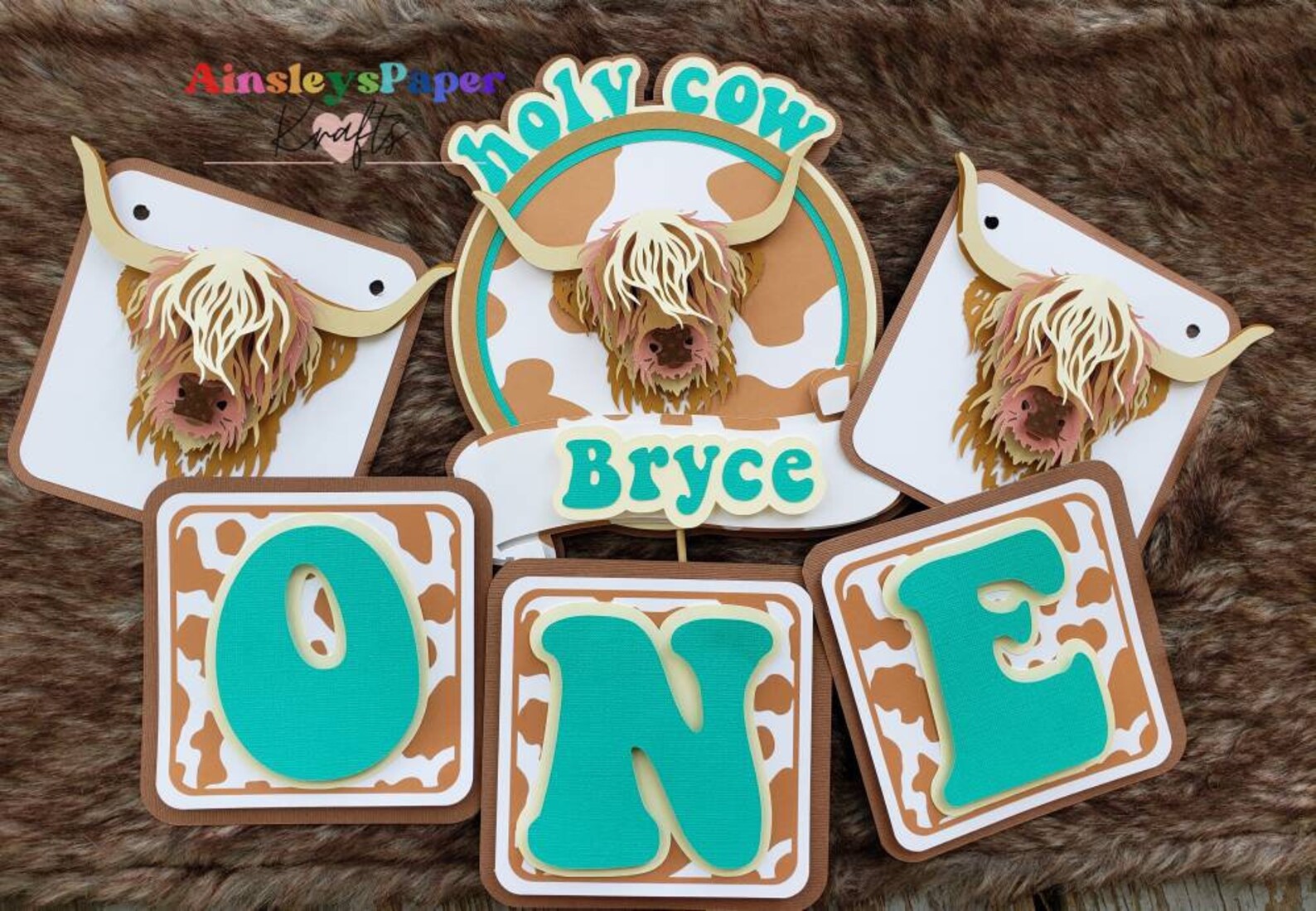 Highland Cow Banner Cow Banner Moo I'm Two Banner Holy - Etsy