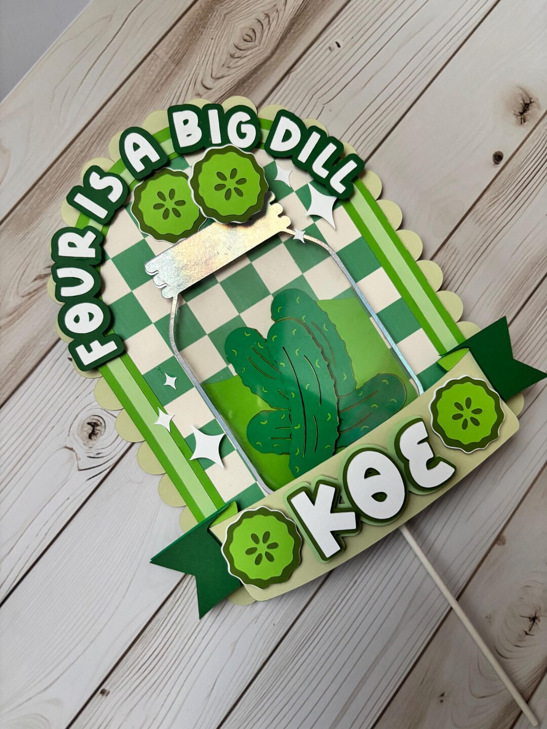 Pickles Birthday Cake Topper: Big Dill Cardstock Party Decor - Etsy