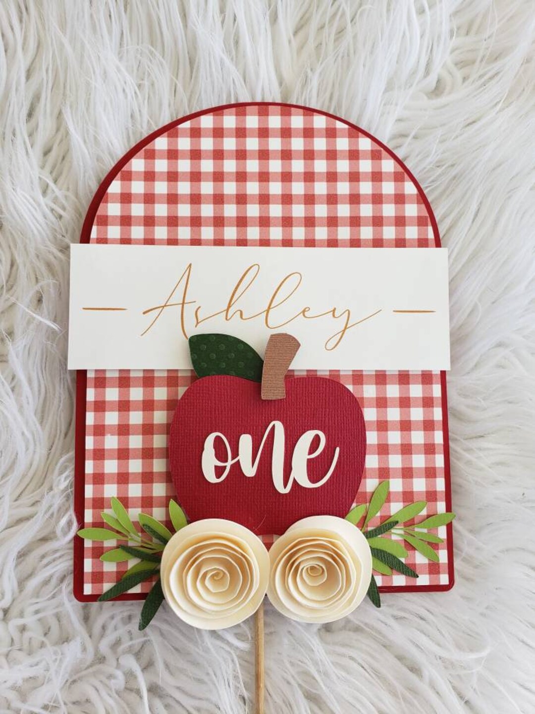 Apple of My Eye First Birthday Theme Cake Topper - Etsy