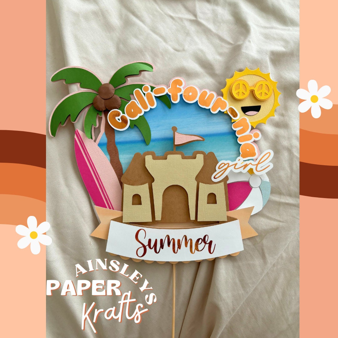 Cali-four-nia Girl Cake Topper,summer Birthday Party Decor, Beach ...