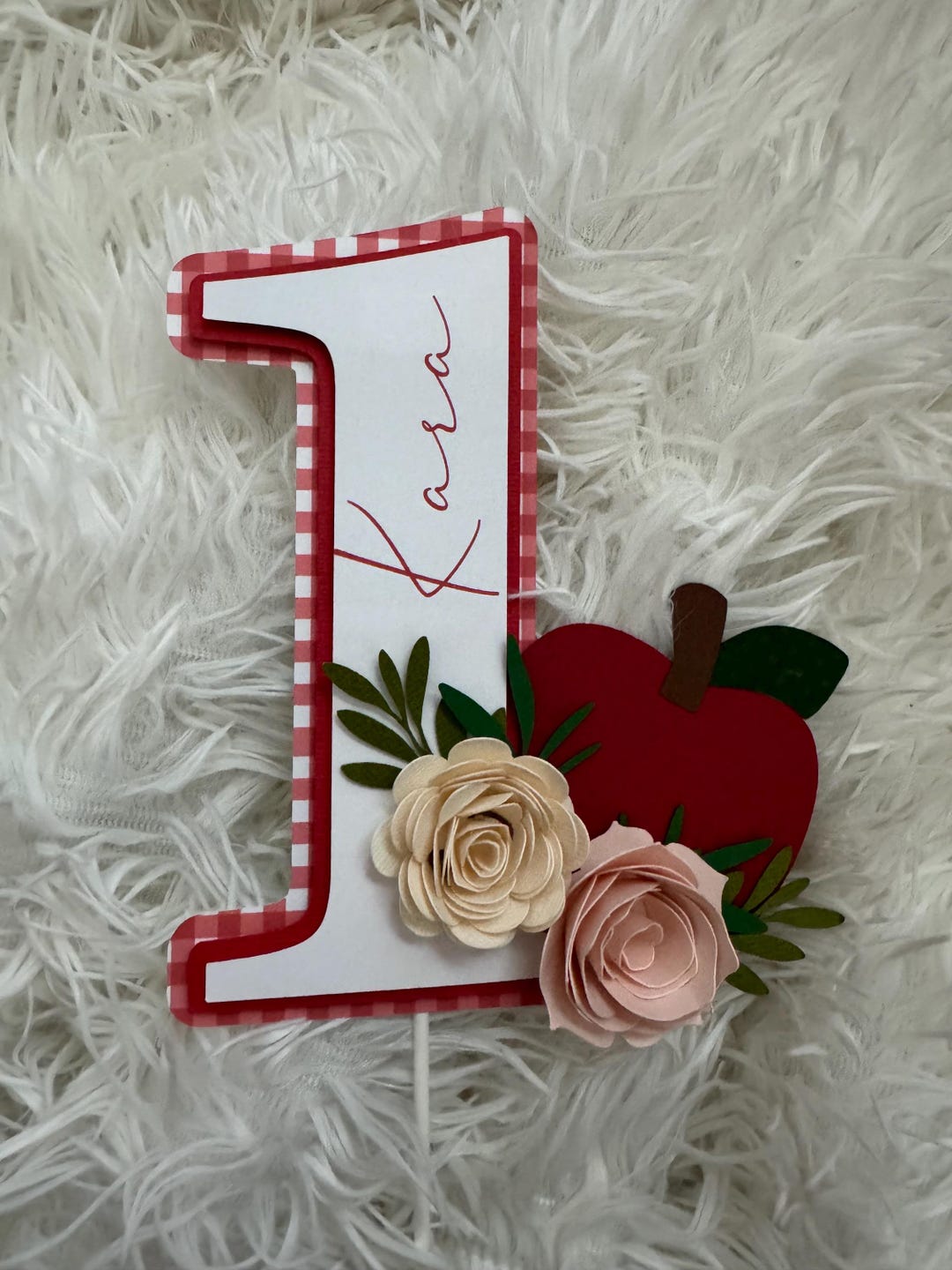 Apple of My Eye Cake Topper, First Birthday Theme Cake Topper, Apple ...