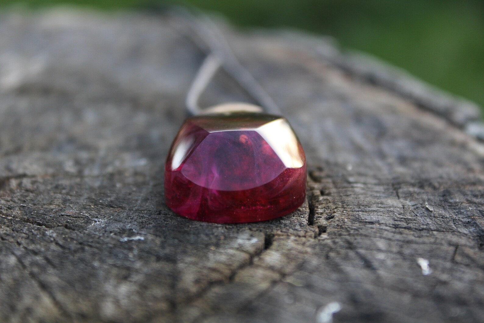 Red Resin Necklacewood Resin Necklace Wood Resin Resin - Etsy