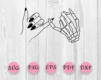 Skeleton Hand Pinky Promise Svg - Etsy