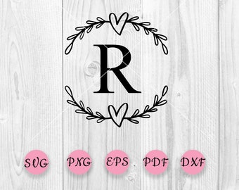 Floral Frame SVG, Rectangle Flower Frame, Square Frame, Flower Monogram ...