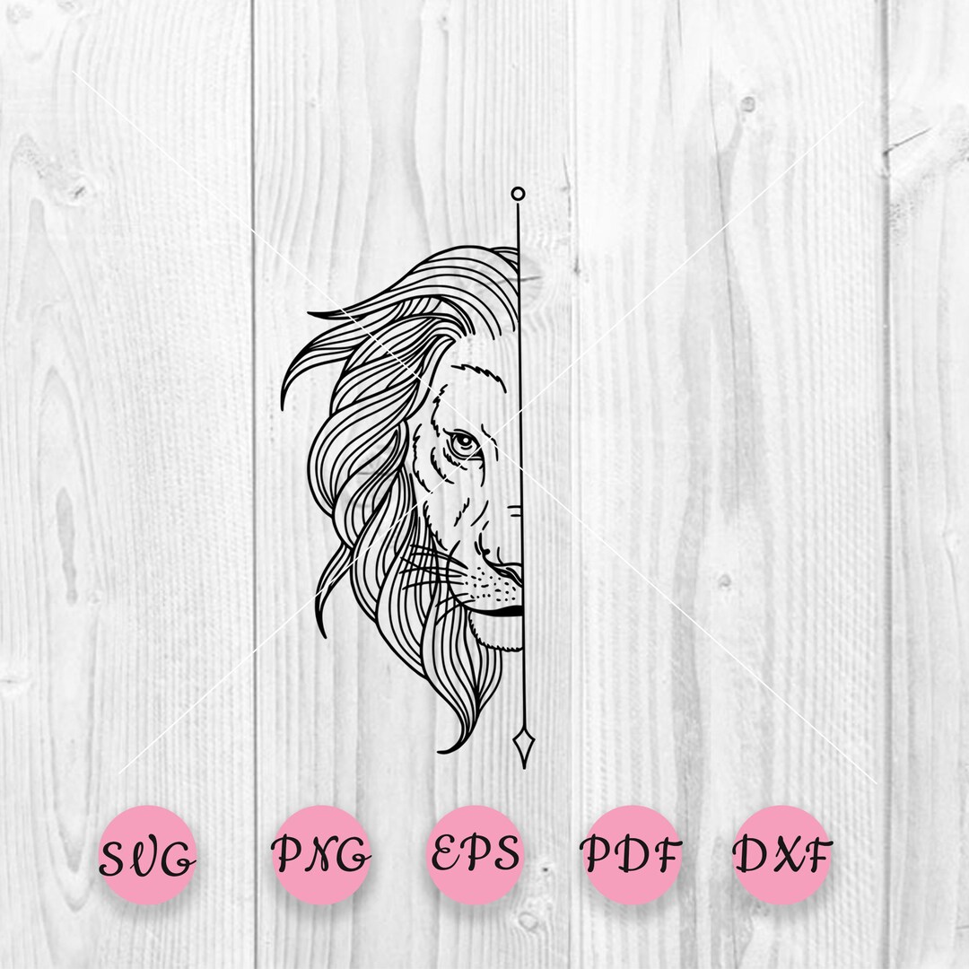 Leone in formato svg, Leone clipart, Leone Silhoette, Leone faccia in ...