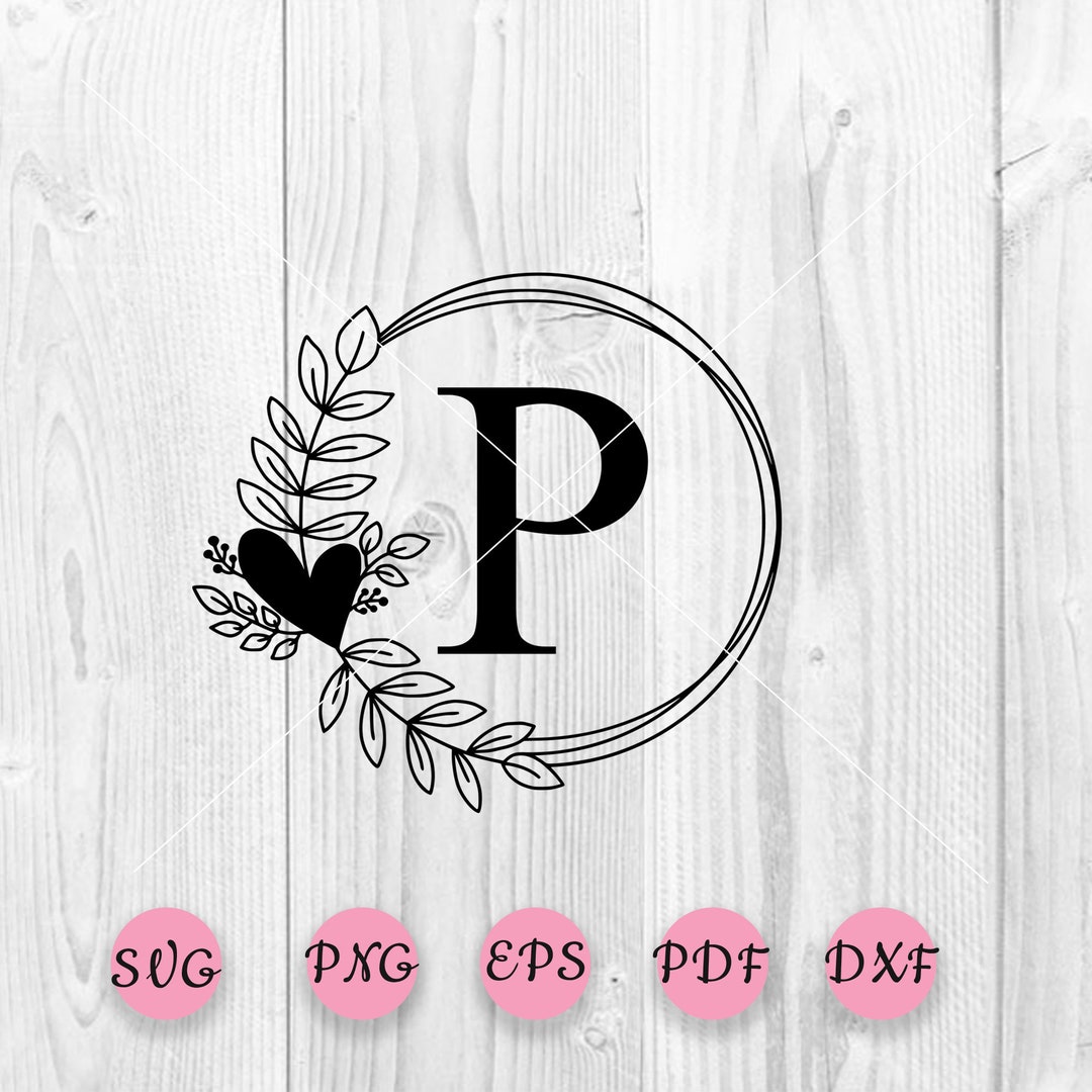 Marco Floral Letra P svg Corona SVG Guirnalda Leafy SVG - Etsy México