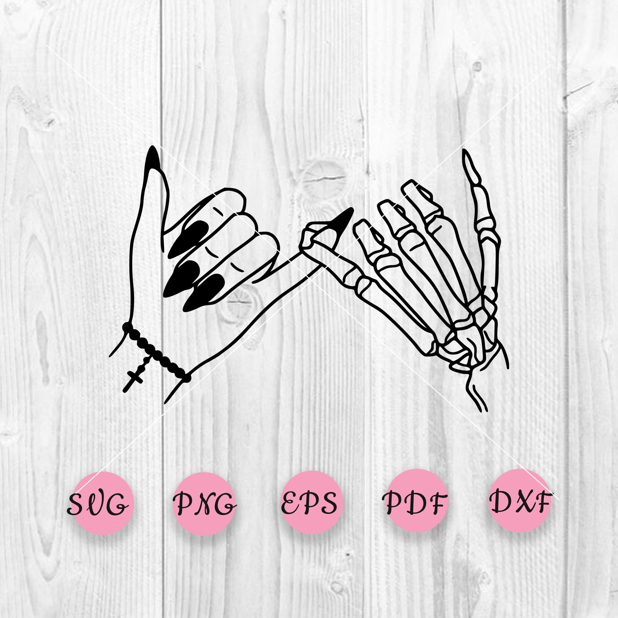 Skeleton hands Pinky Promise svg Skeleton hand skeleton | Etsy