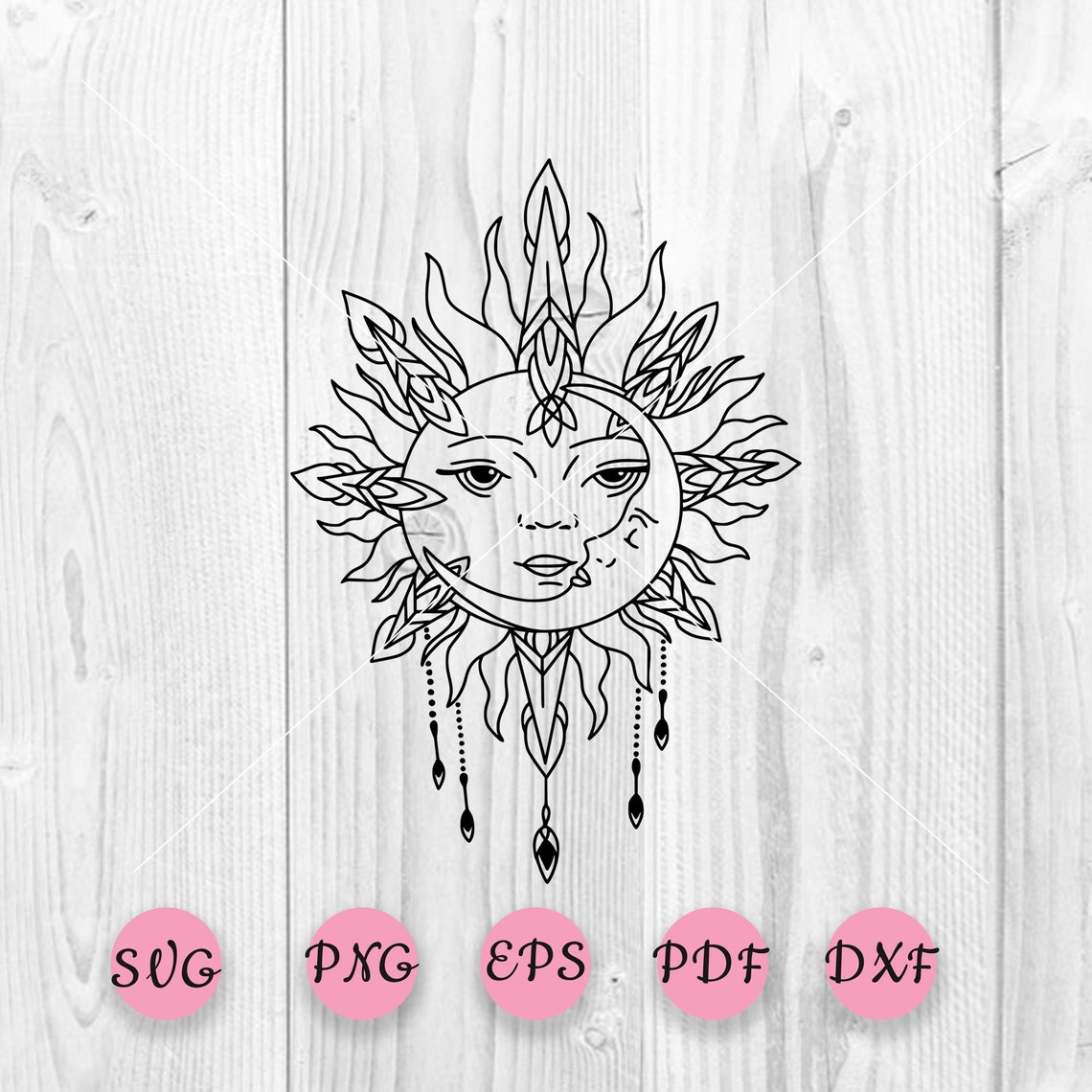 Sun and Moon Svg Sun Svg Moon Svg Night Svg Sun Moon Face - Etsy