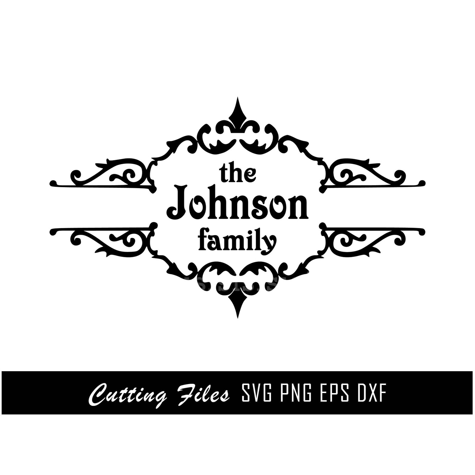 Family Name Svg Last Name SVG File Svg Split Frame Svg | Etsy