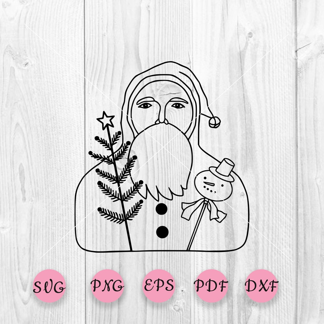 Primitive Santa Claus Svg, Santa Claus Face Svg, Santa Claus Silhouette ...