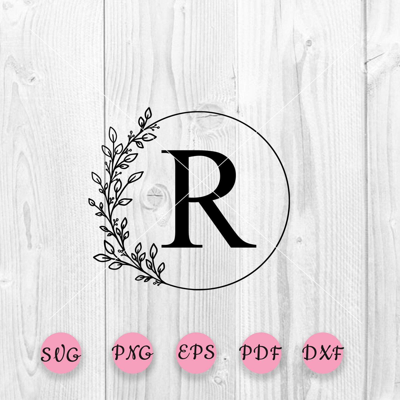Frame Letter R Svg Wreath SVG Leafy Wreath SVG Monogram - Etsy UK