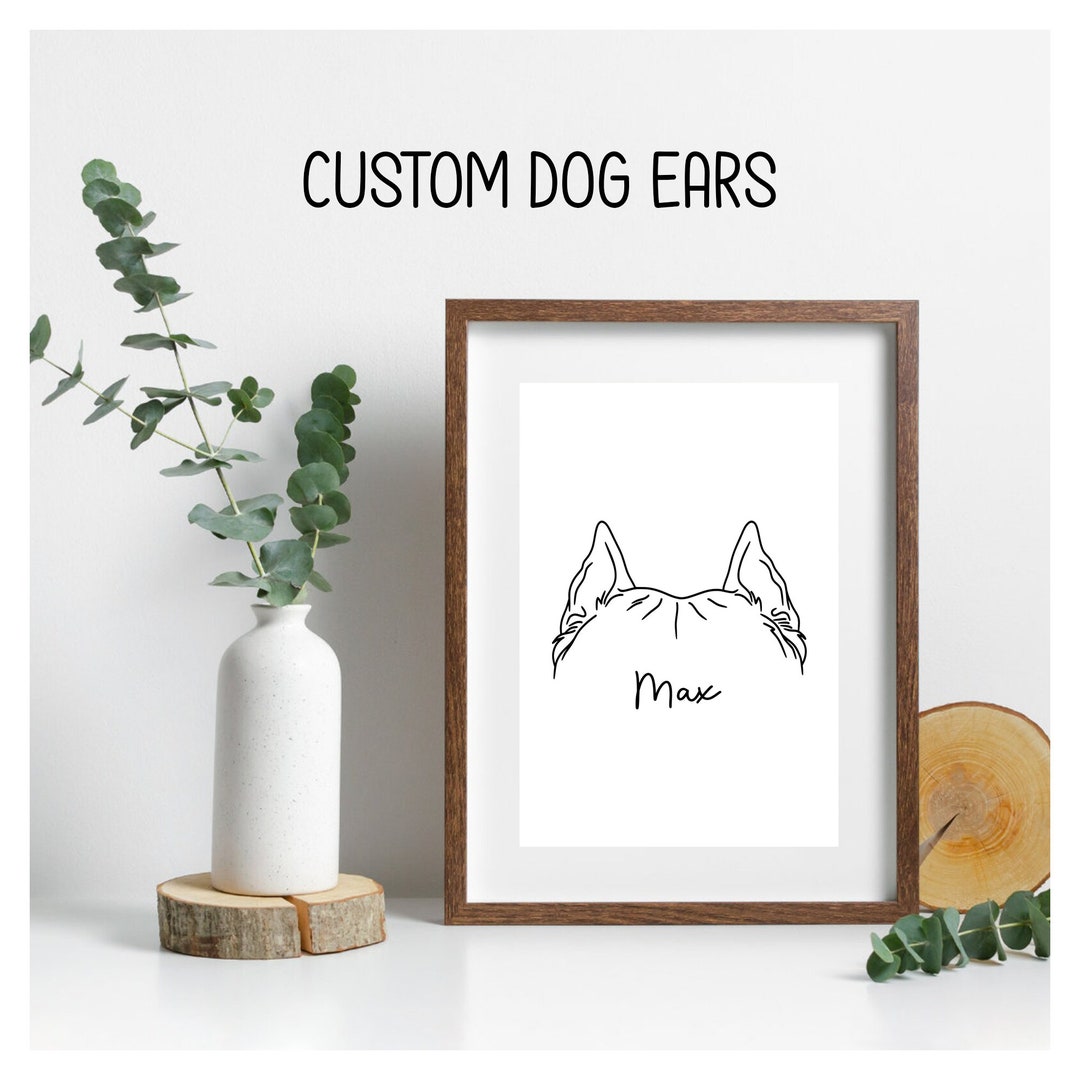 Custom Pet Ear Outline Drawing Dog Ear Drawing Pet Ear - Etsy