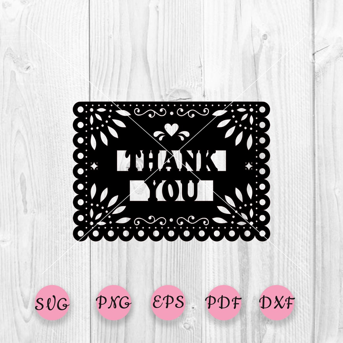 Thank You Svg Gracias Svg Papel Picado Digital SVG File - Etsy