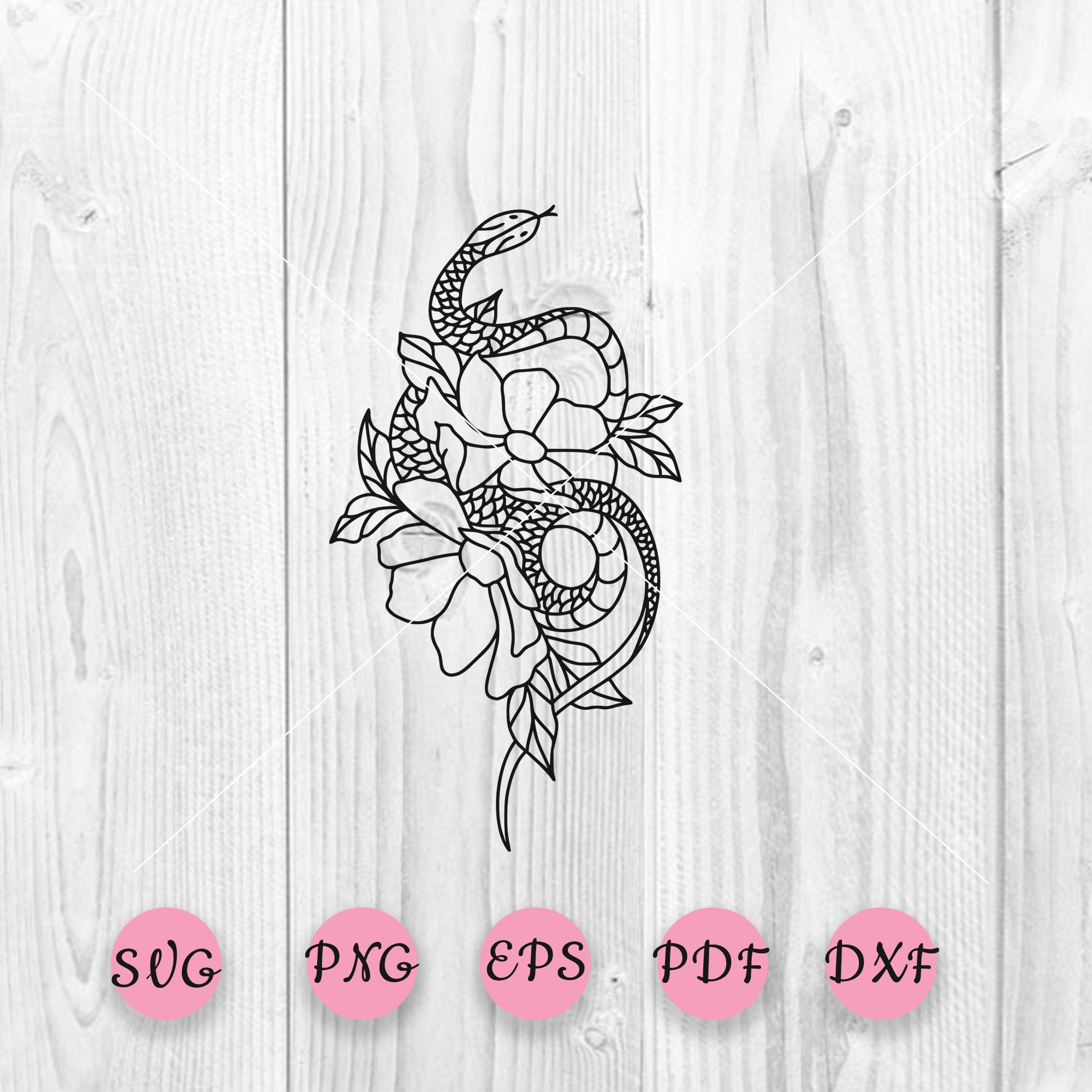 Craft Supplies & Tools Kids' Crafts Floral snake svg witchy svg flower ...