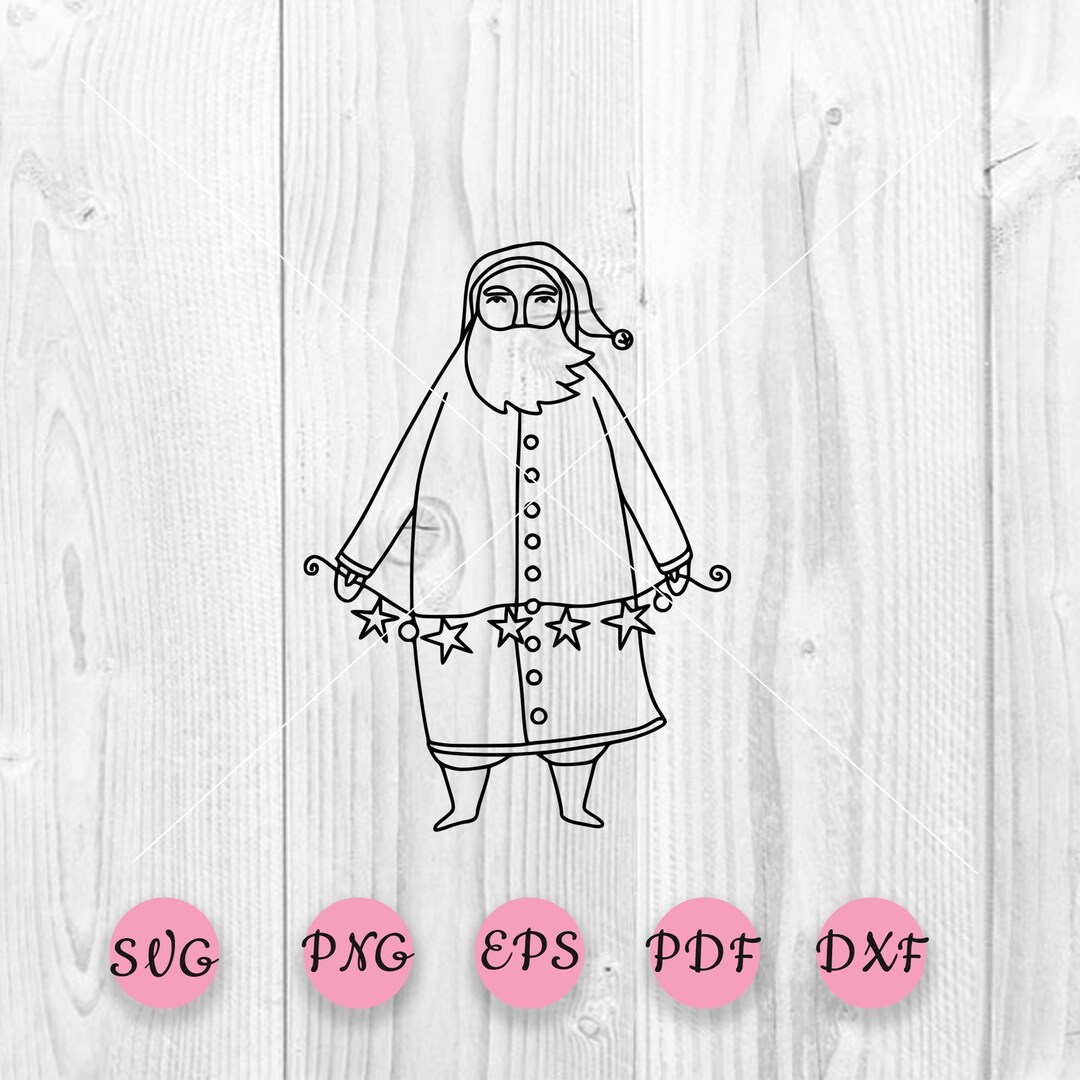 Primitive Santa Claus Svg, Santa Claus Face Svg, Santa Claus Silhouette ...