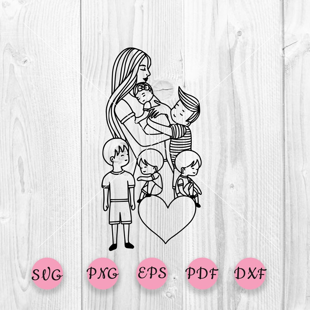Madre de cuatro niños svg, Baby girl svg, Newborn svg, Family svg ...