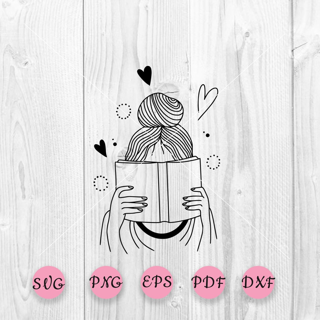 Reading woman svg, Girl With Book SVG, Reader Vector, Reading Clipart ...