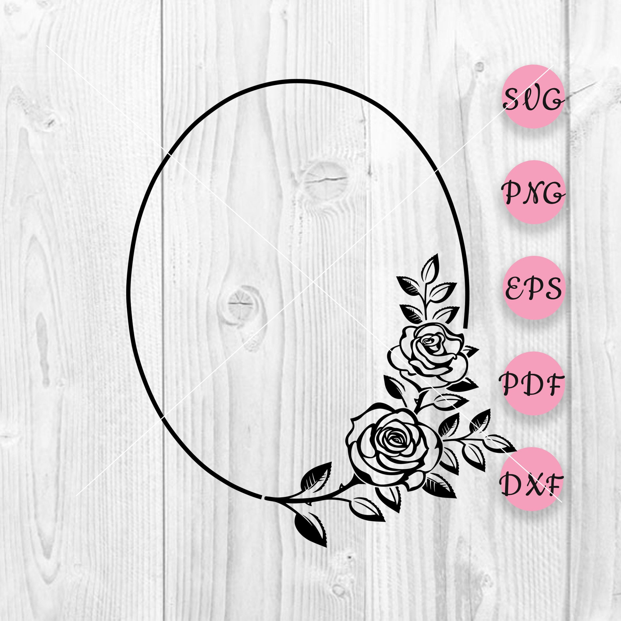 Rose Oval Frame
