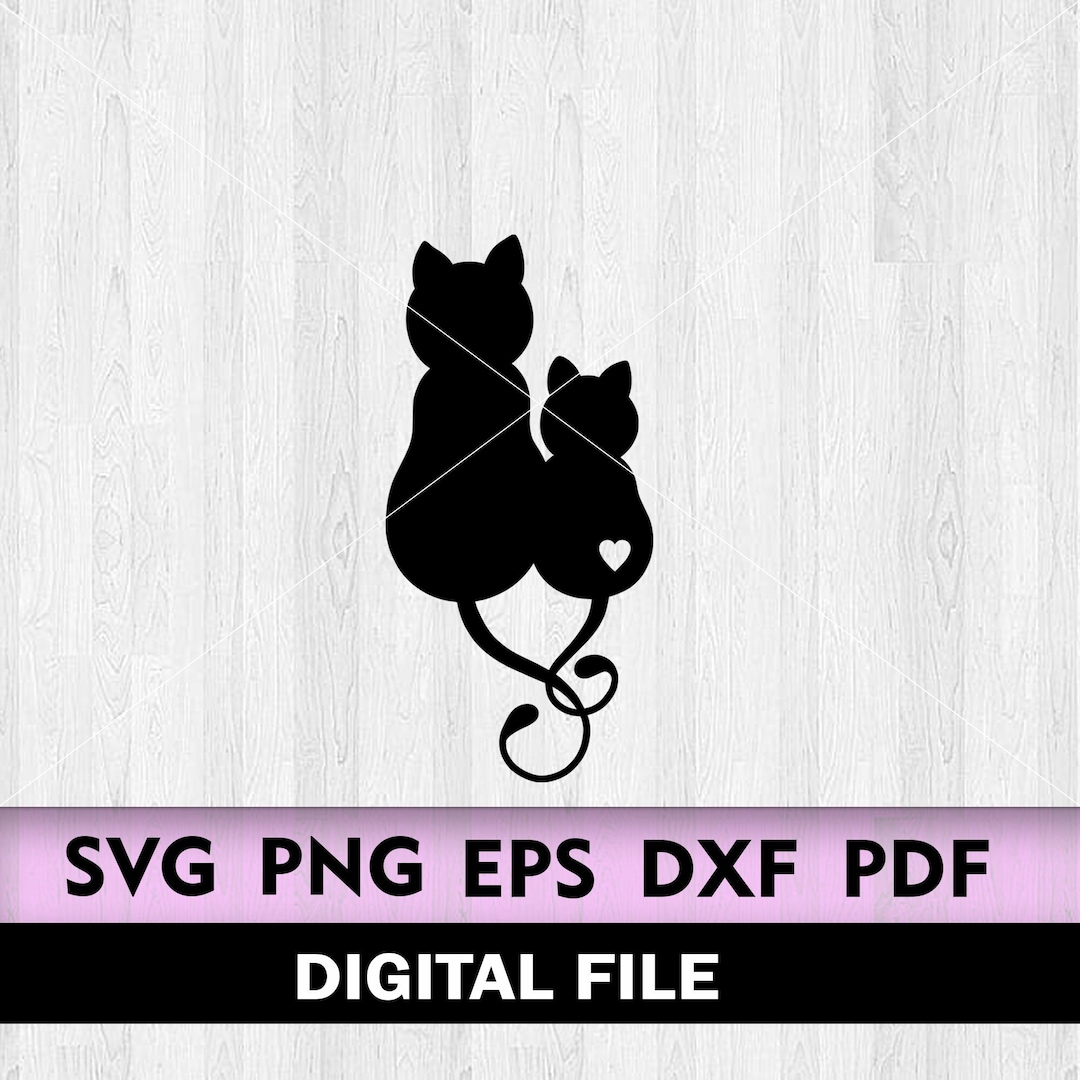 Two Cats Svg Cat Lovers Svg Cute Little Cats SVG Kitty - Etsy