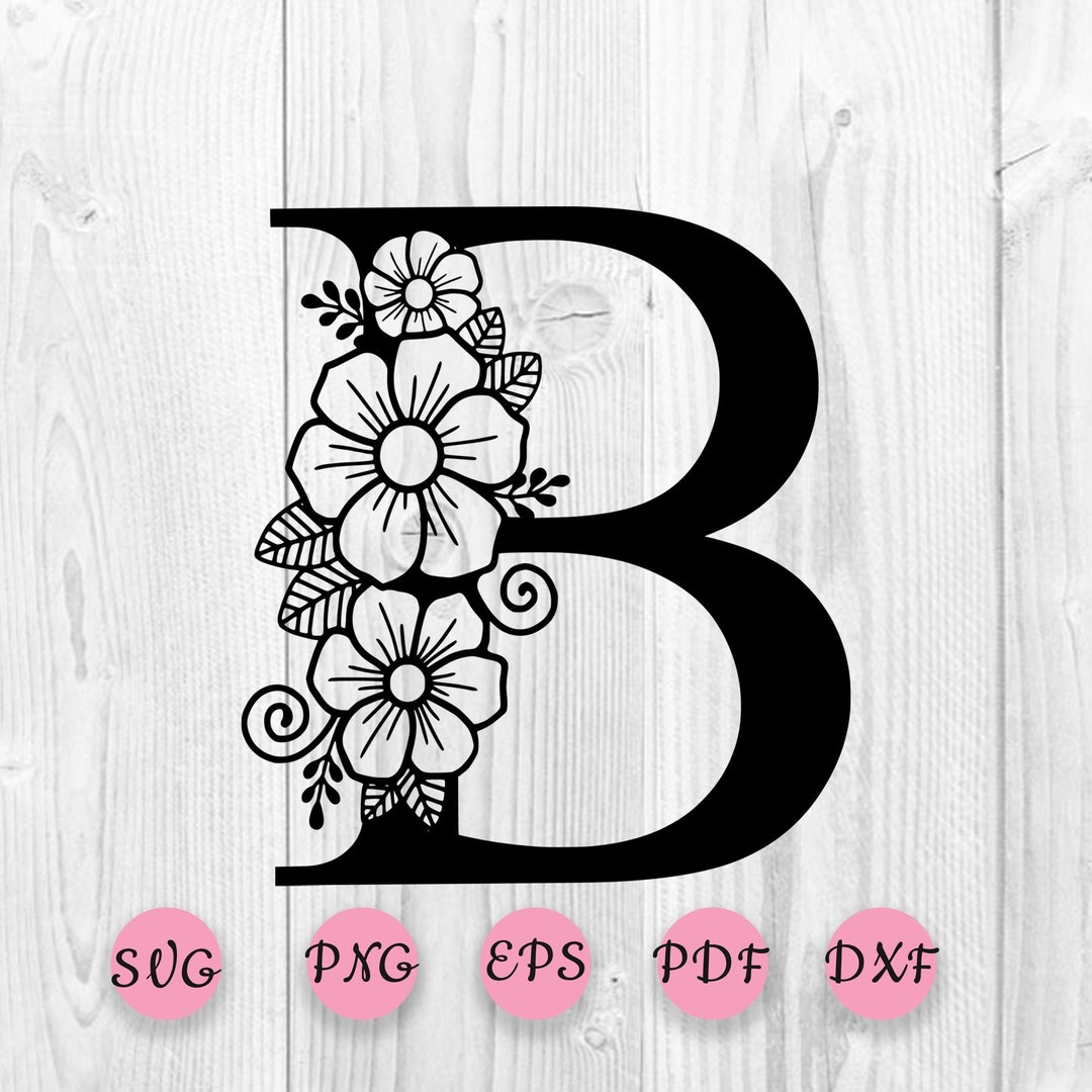 Alfabeto de flores svg, Letra botánica SVG, Una letra B svg, Alfabeto ...