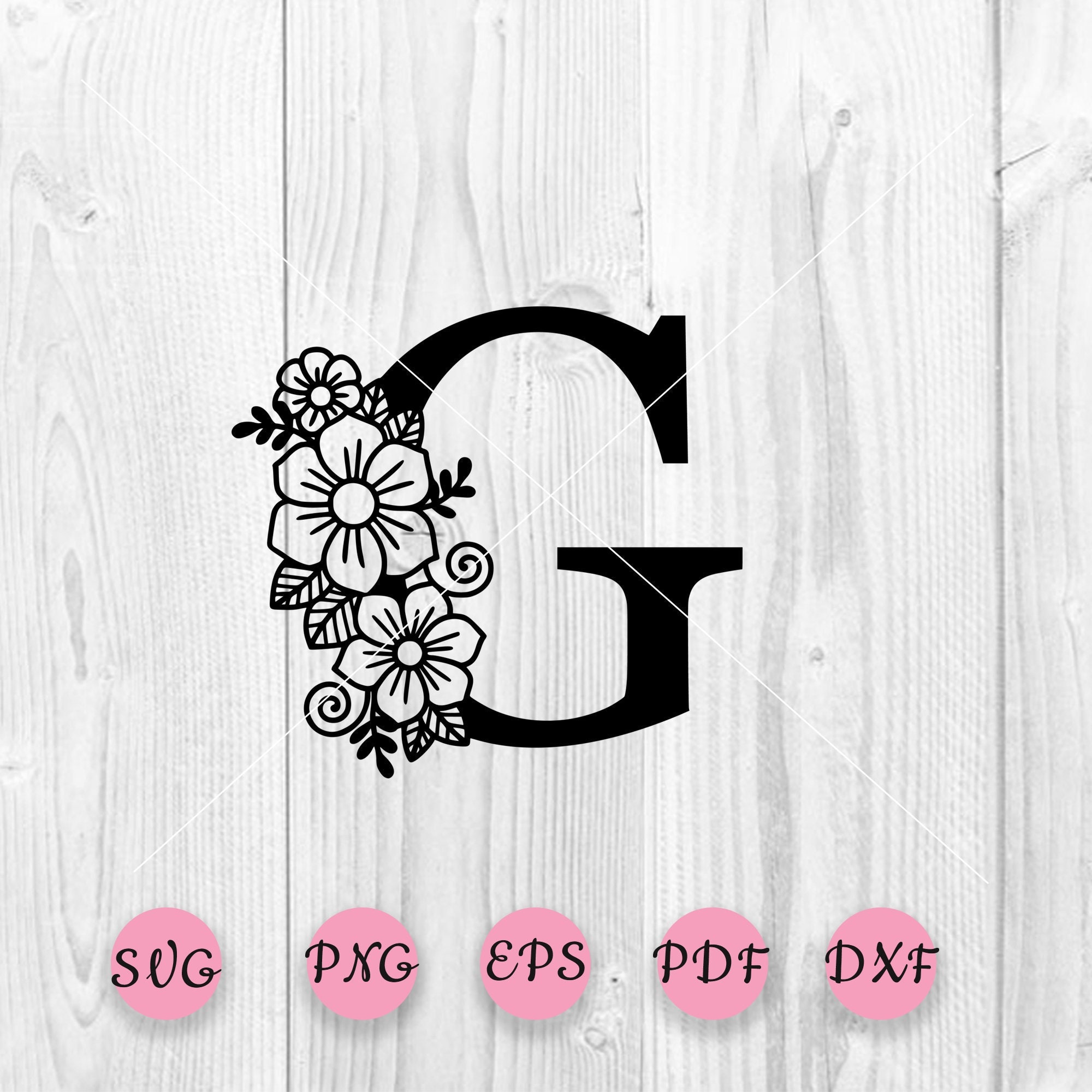 Flower Alphabet Svg Botanical Letter G SVG One Letter G Svg - Etsy