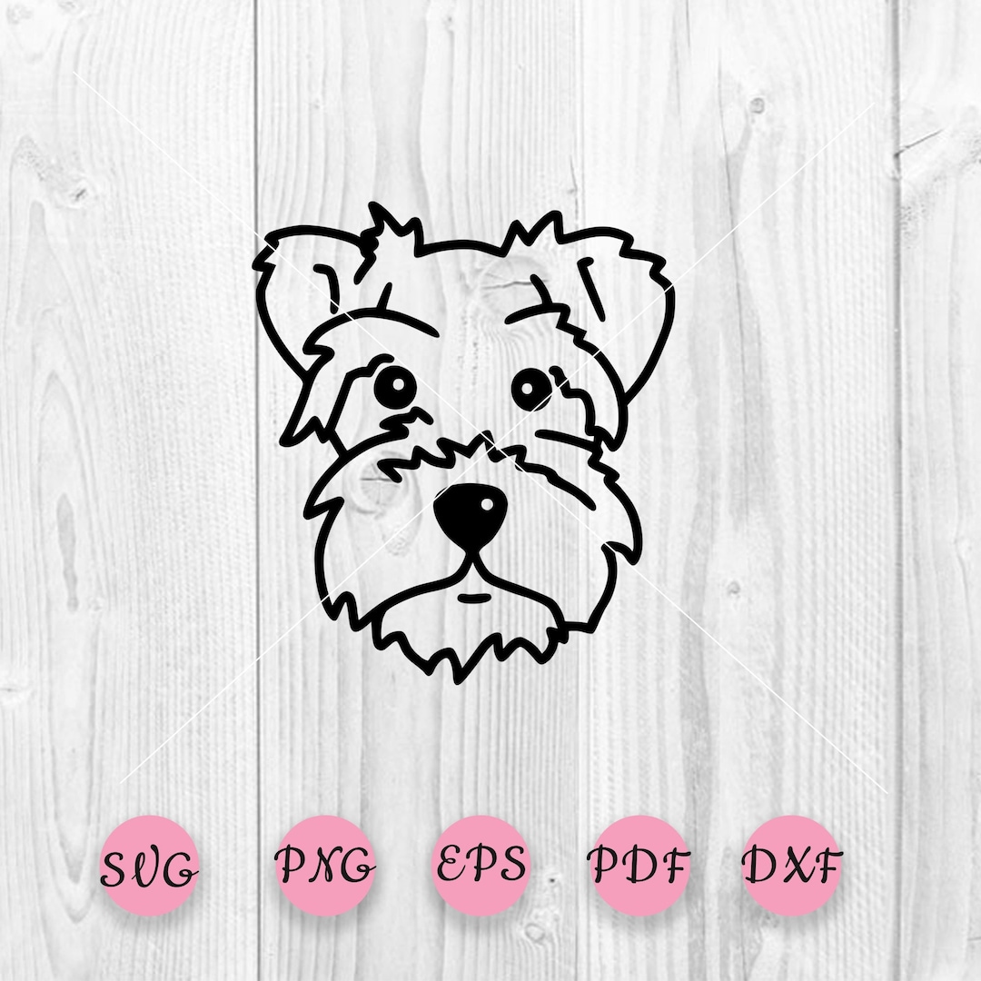 Miniature Schnauzer SVG, Schnauzer Head Svg, Puppy Svg, Dog Lovers SVG ...