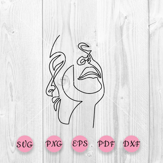 Line art faces svg People face svg Double faces svg | Etsy