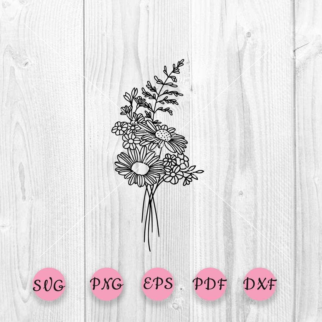 Ramo svg Flores Svg Ramo de flores svg Archivo de corte - Etsy España