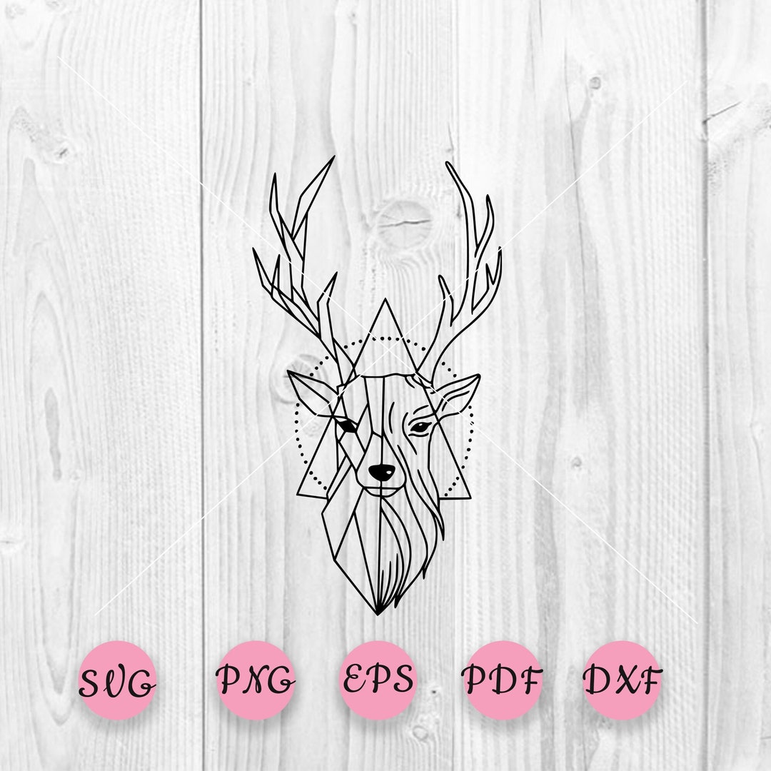 Geometry Deer Svg Horns Crown Deer Svg Deer Horns Svgdeer - Etsy