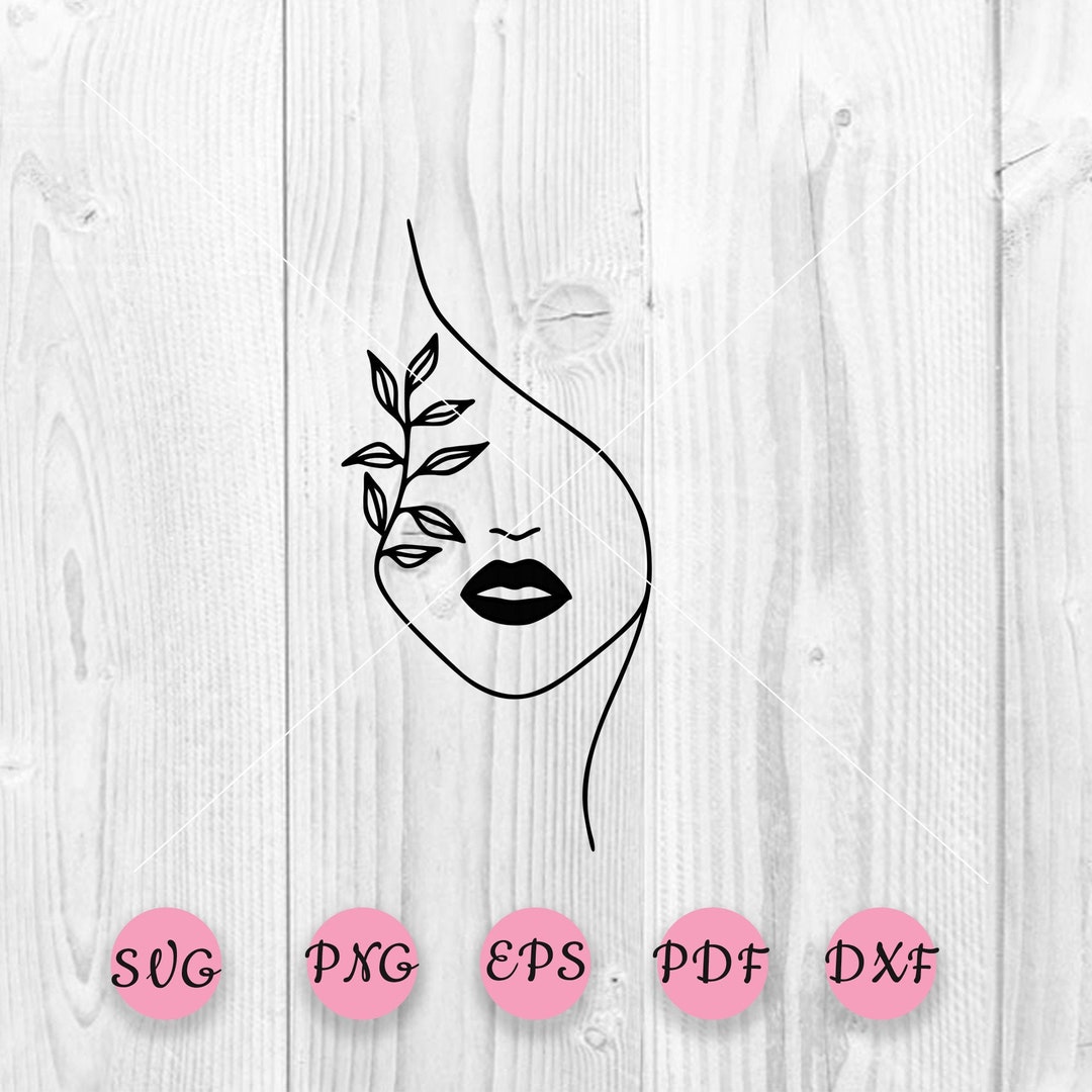 Visage floral svg, Visages de ligne svg, Visage de femme svg, Double ...