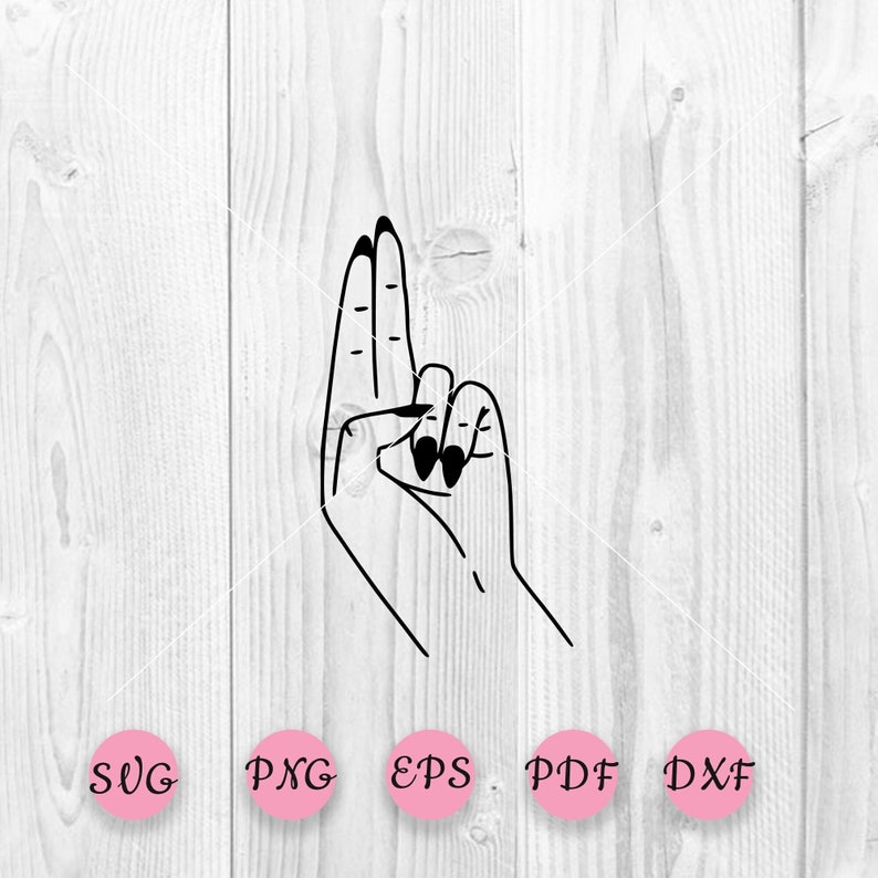 Dedos svg Dos dedos svg gesto de mano Mano de mujer - Etsy México