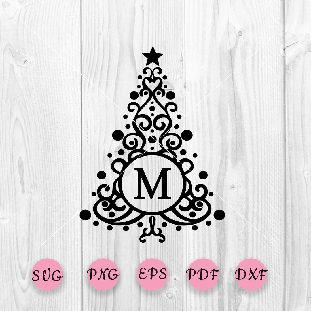Personalized Christmas Tree Frame Svg, Christmas Border SVG, Christmas ...