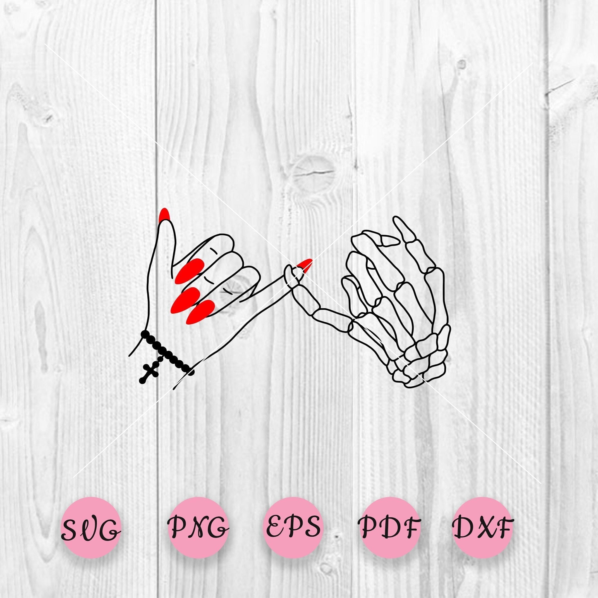Skeleton hands Pinky Promise svg Skeleton hand skeleton | Etsy