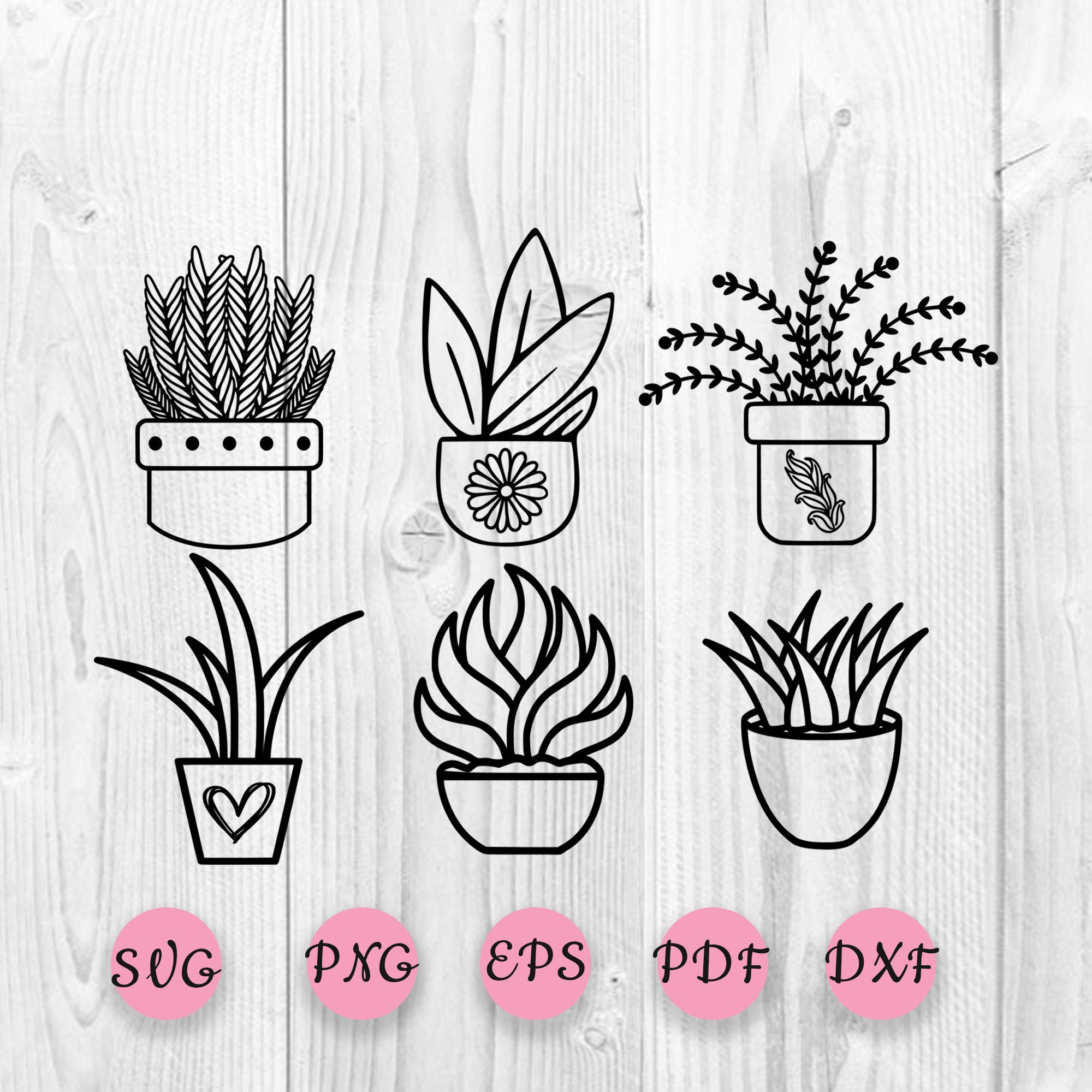 Embellishments Plants Svg Gardening Svg Plants Pot Svg Files For Cricut ...