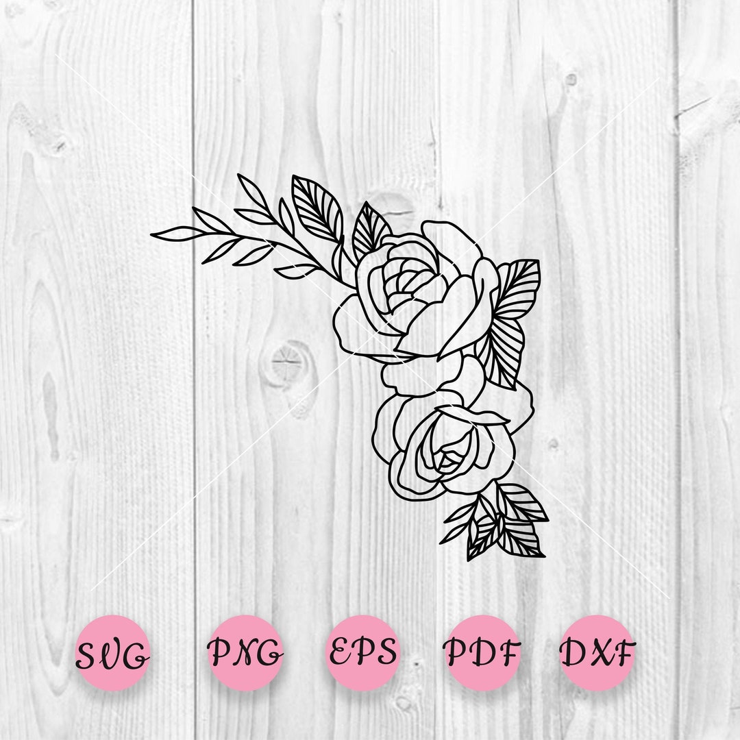 Roses Svg, Flowers SVG Craft Pattern, Roses Flower SVG, Flower SVG ...