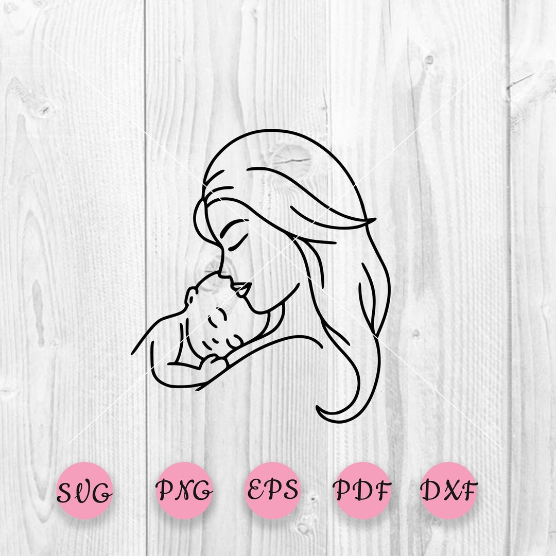 Maman et bébé svg maman svg mère svg Silhouette de bébé - Etsy France